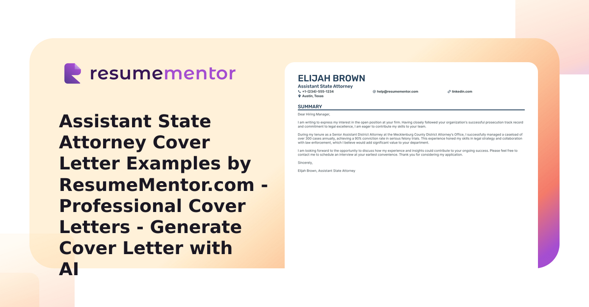 Assistant State Attorney Cover Letter Examples by ResumeMentor.com ...