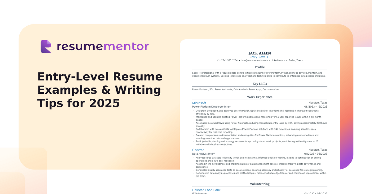 Entry-Level Resume Examples & Writing Tips for 2025