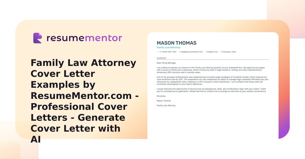 Family Law Attorney Cover Letter Examples by ResumeMentor.com ...