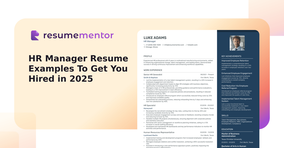HR Manager Resume Examples To Get You Hired in 2025