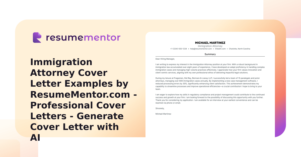 Immigration Attorney Cover Letter Examples by ResumeMentor.com ...