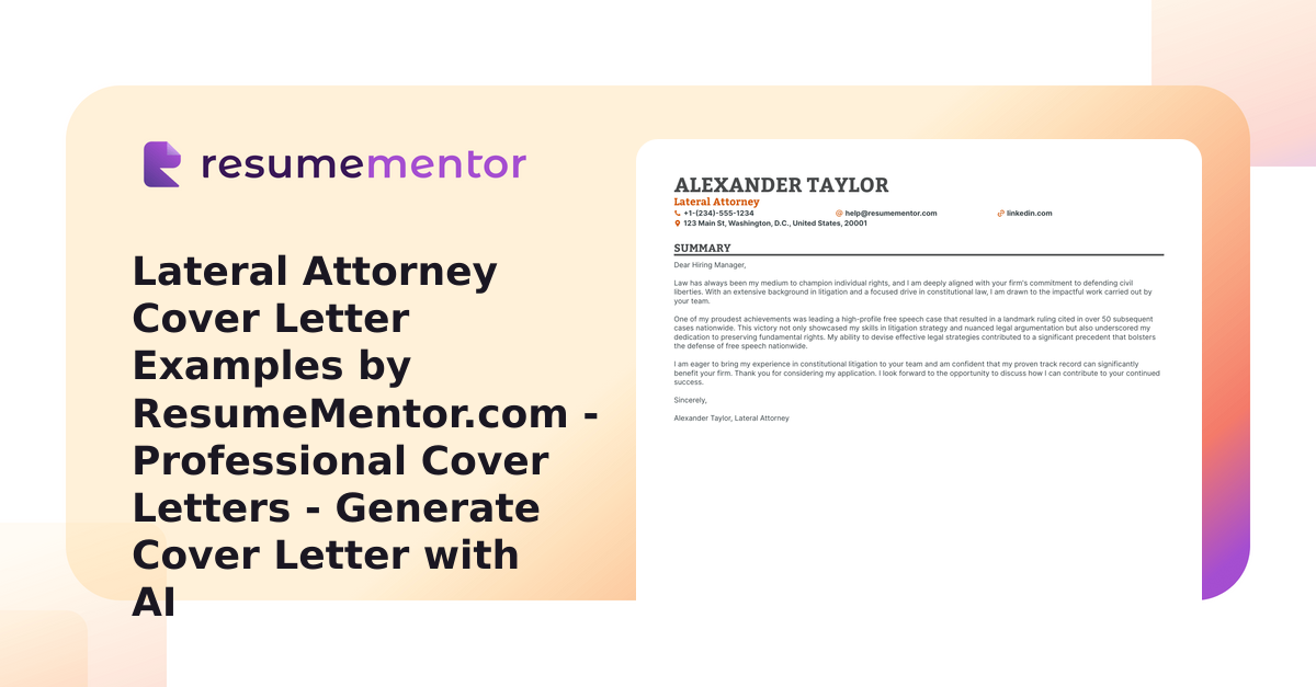 Lateral Attorney Cover Letter Examples by ResumeMentor.com ...