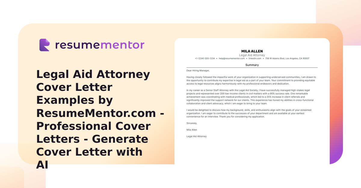 Legal Aid Attorney Cover Letter Examples by ResumeMentor.com ...