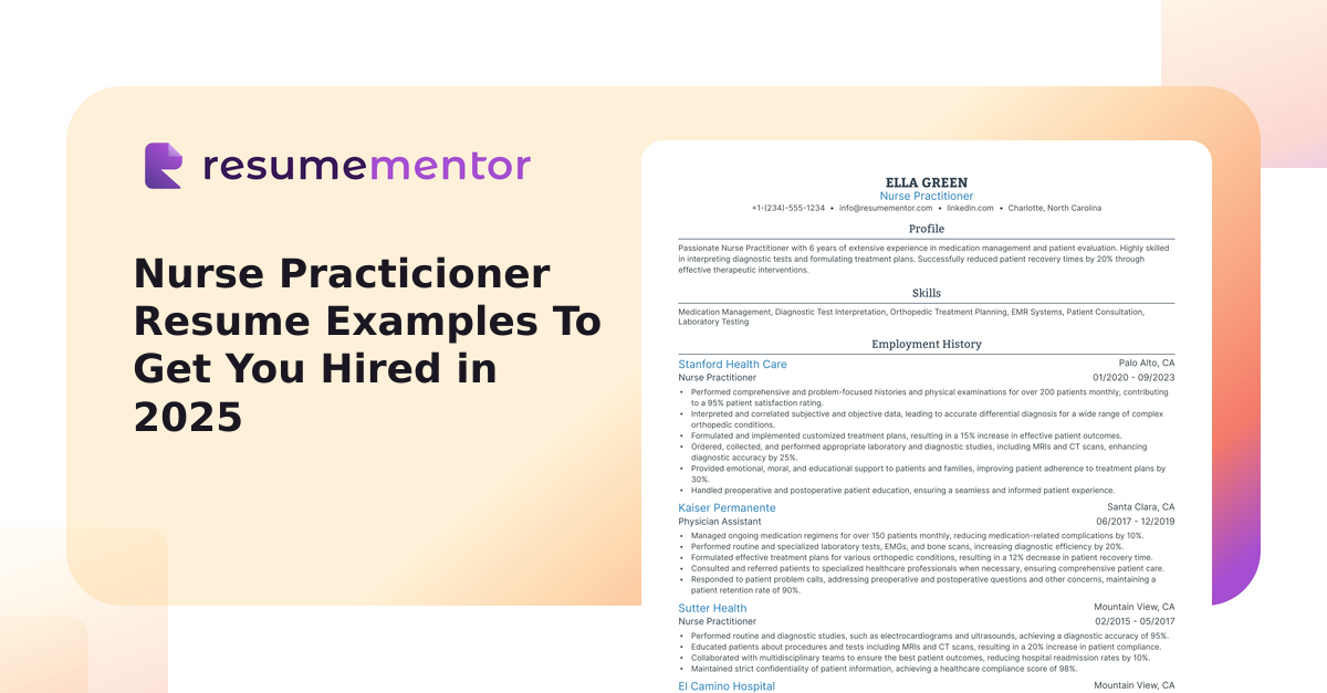 Nurse Practicioner Resume Examples To Get You Hired in 2025