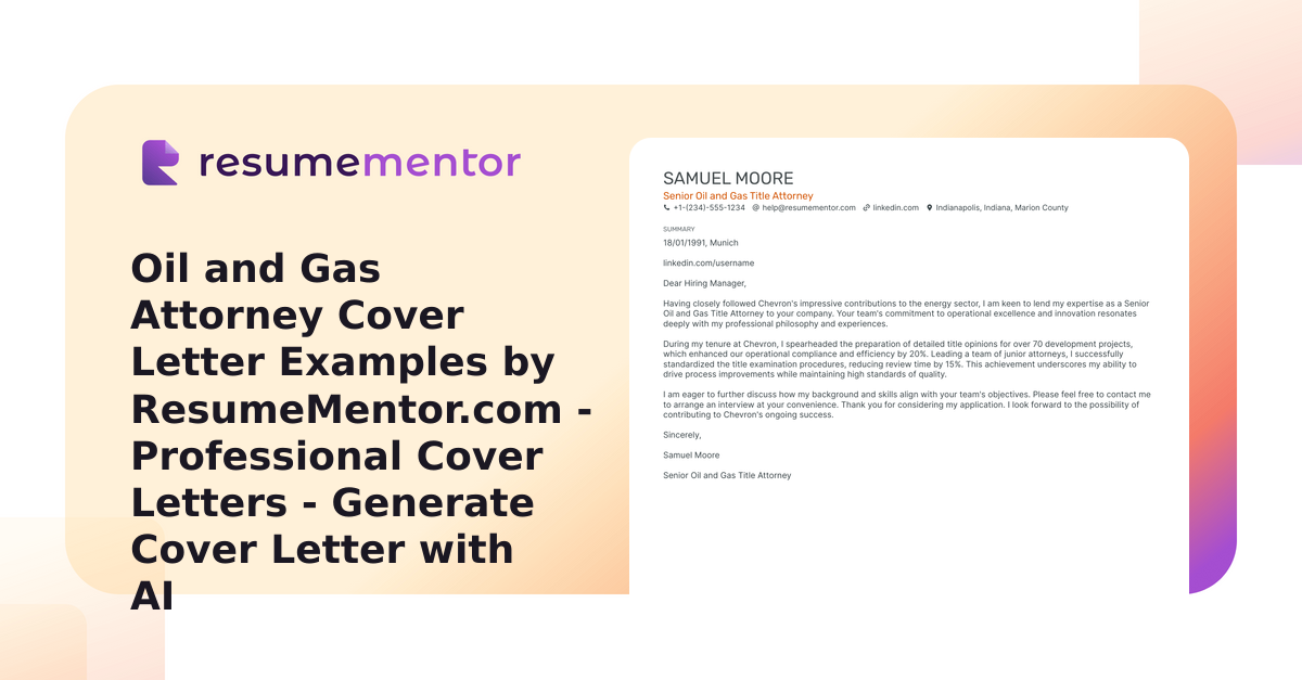 Oil and Gas Attorney Cover Letter Examples by ResumeMentor.com ...