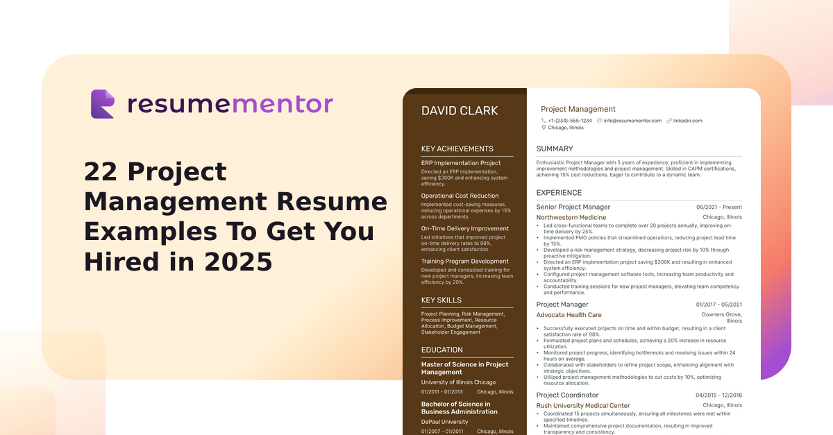 22 Project Management Resume Examples To Get You Hired in 2025