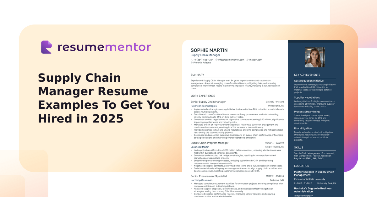 Supply Chain Manager Resume Examples To Get You Hired in 2024