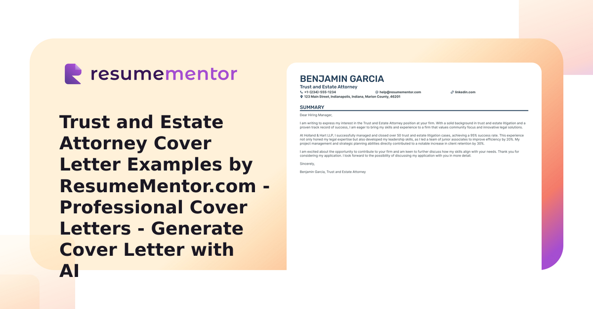 Trust and Estate Attorney Cover Letter Examples by ResumeMentor.com ...